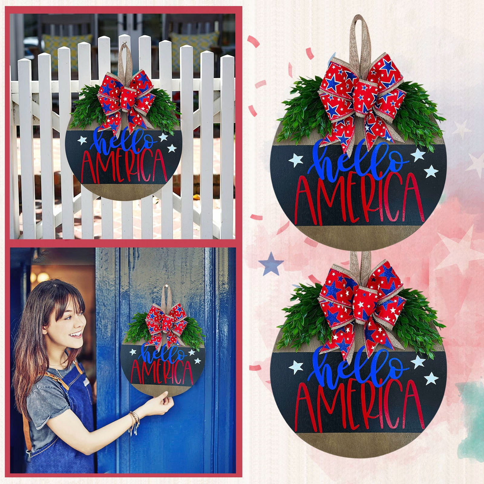 Flash Sale HIMIWAY 4Th of July Wreath Celebrate American Fourth of July ...