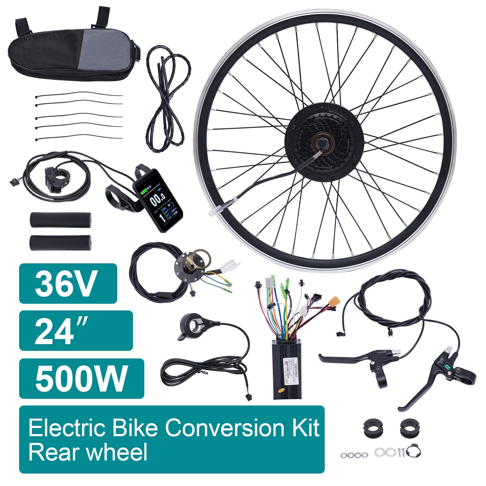 Miumaeov 36V 500W 24 inch Wheel Electric Bicycle Motor Conversion Kit E ...