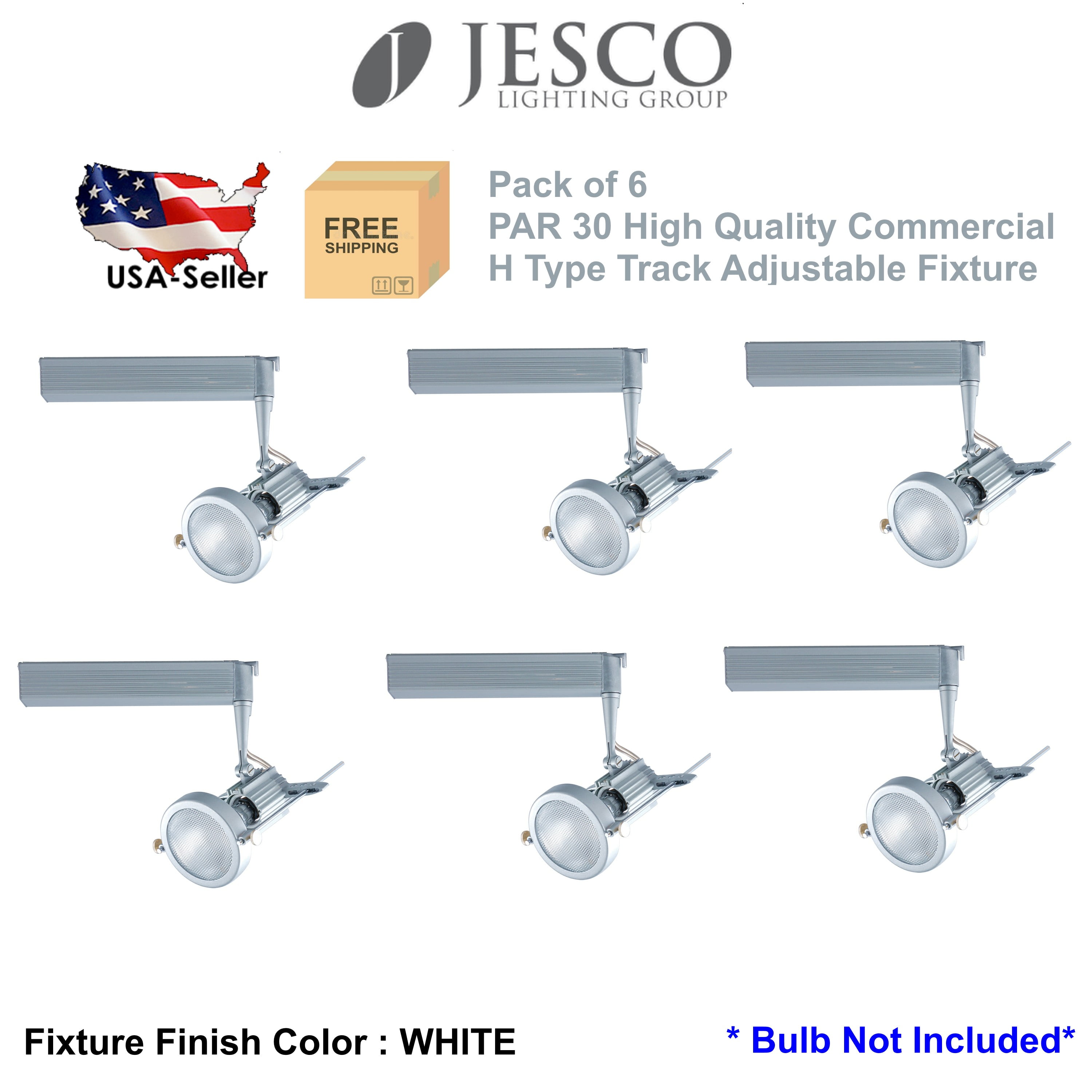 JESCO Lighting PAR30 Contempo Adjustable H Track Light Head 6 PACK ...