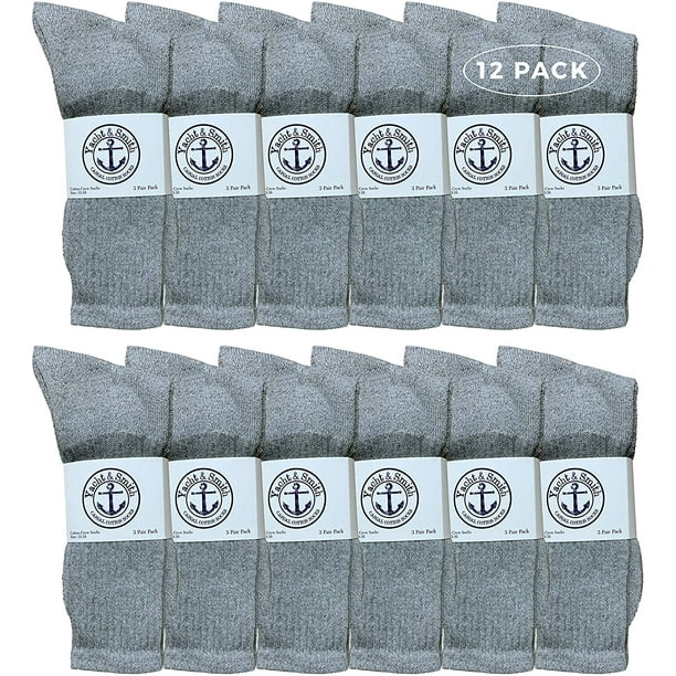 Yacht & Smith Big And Tall Mens Sport Crew Socks Wholesale Bulk (King ...