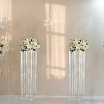 BalsaCircle Clear 32 in Acrylic Flower Display Stand Crystal Chandelier ...