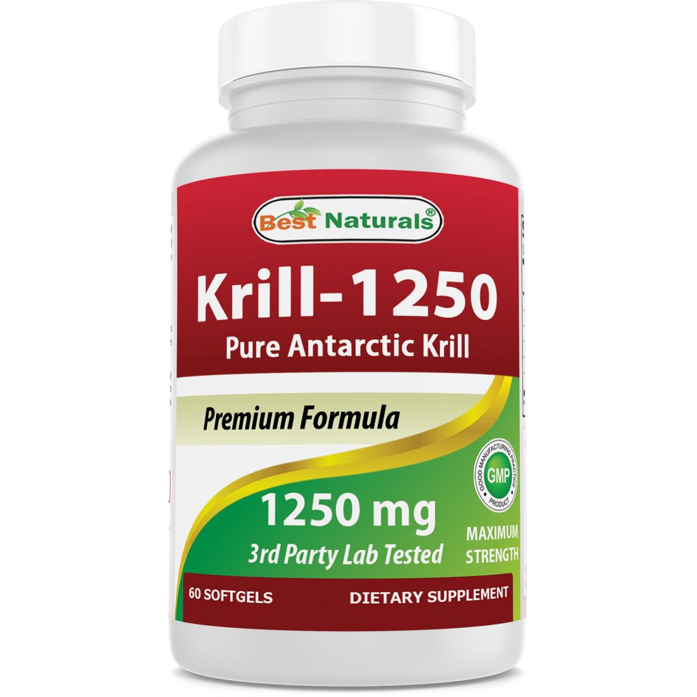 Best Naturals Pure Antarctic Krill Oil 1250 mg (Triple Strength) with ...
