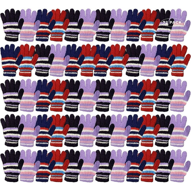 SOCKS'NBULK 72 Pack Bulk Winter Stretch Gloves or Mittens - Walmart.com