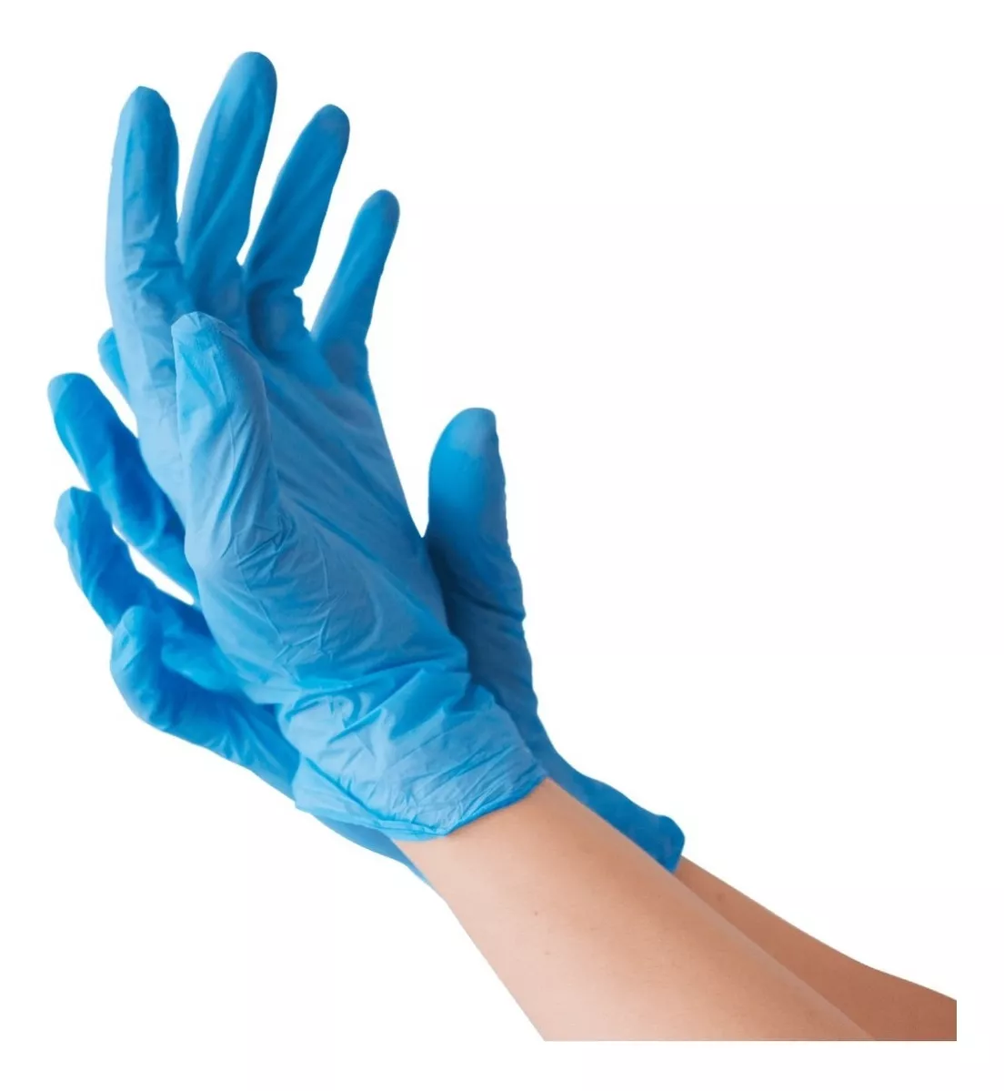 Guantes De Nitrilo, Desechables, Talla M - Caja C/100 Piezas Color Azul ...