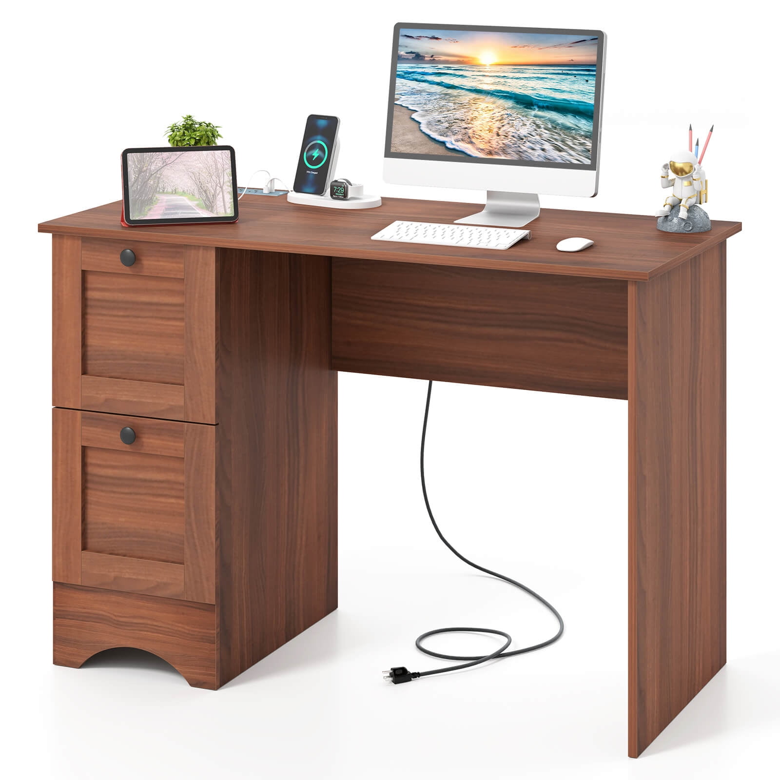 Click here for Costway 43 Home Office Desk With Charging Station... prices