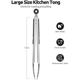 U-Taste 18/8 Stainless Steel Kitchen Tongs 12 Inch Heat Resistant ...