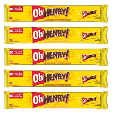 HERSHEY'S Oh Henry! Snack Size Candy bar 10ct, 5 Pack, 150g/5.3 oz ...