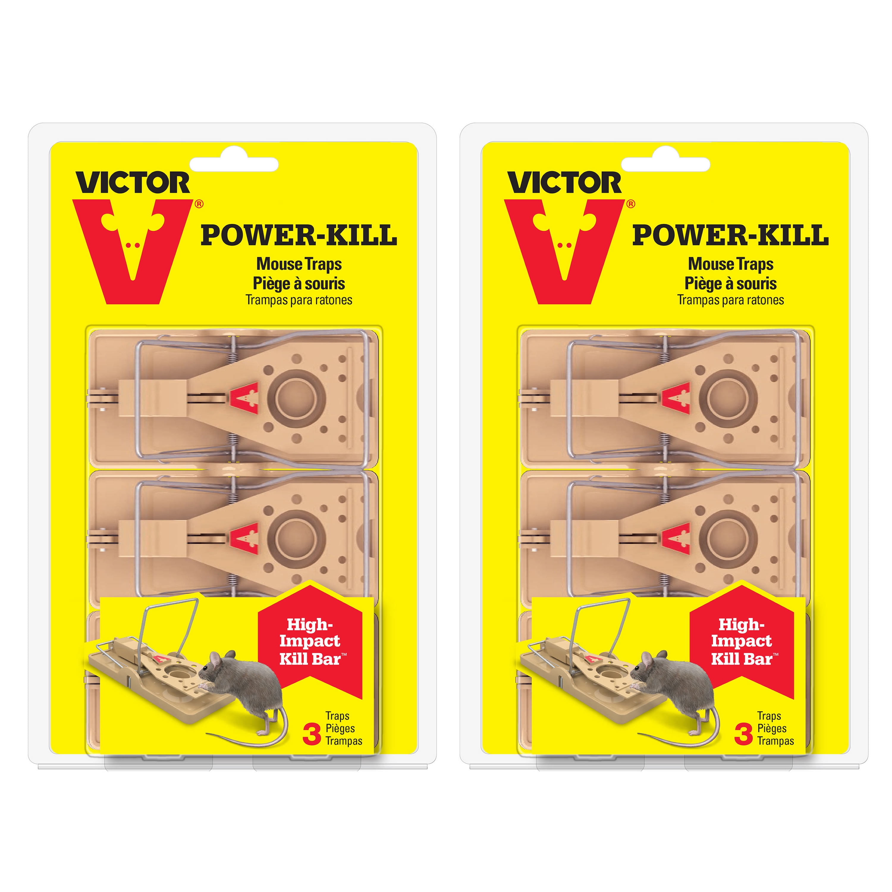 Victor 3-Pack Power-Kill Mouse Trap - 2 Pack - Walmart.com
