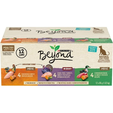 Beyond ↔ Grain Free Natural Wet Cat Food, Poultry Pâté Variety Pack 85g ...