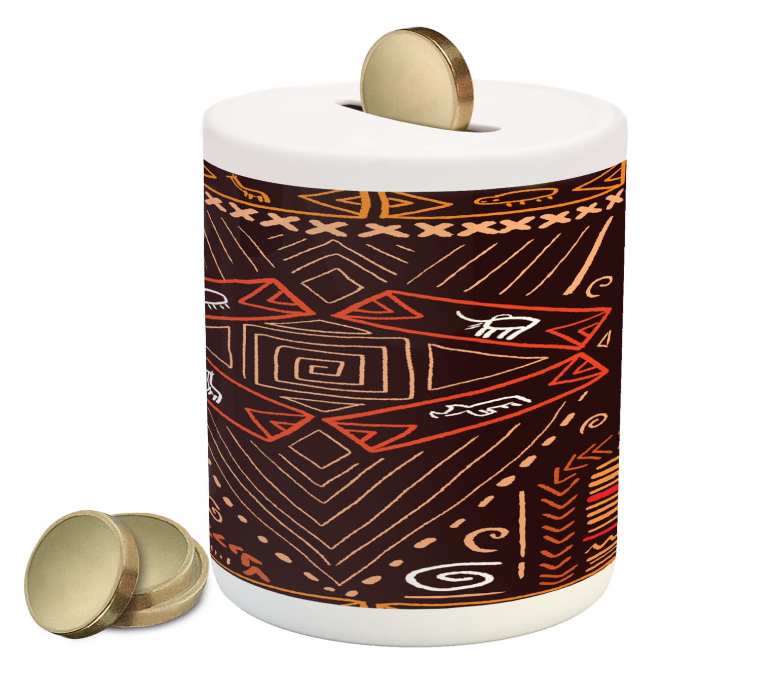 Prehistoric Piggy Bank, Aboriginal Style Patterns Tribal Motifs Objects ...