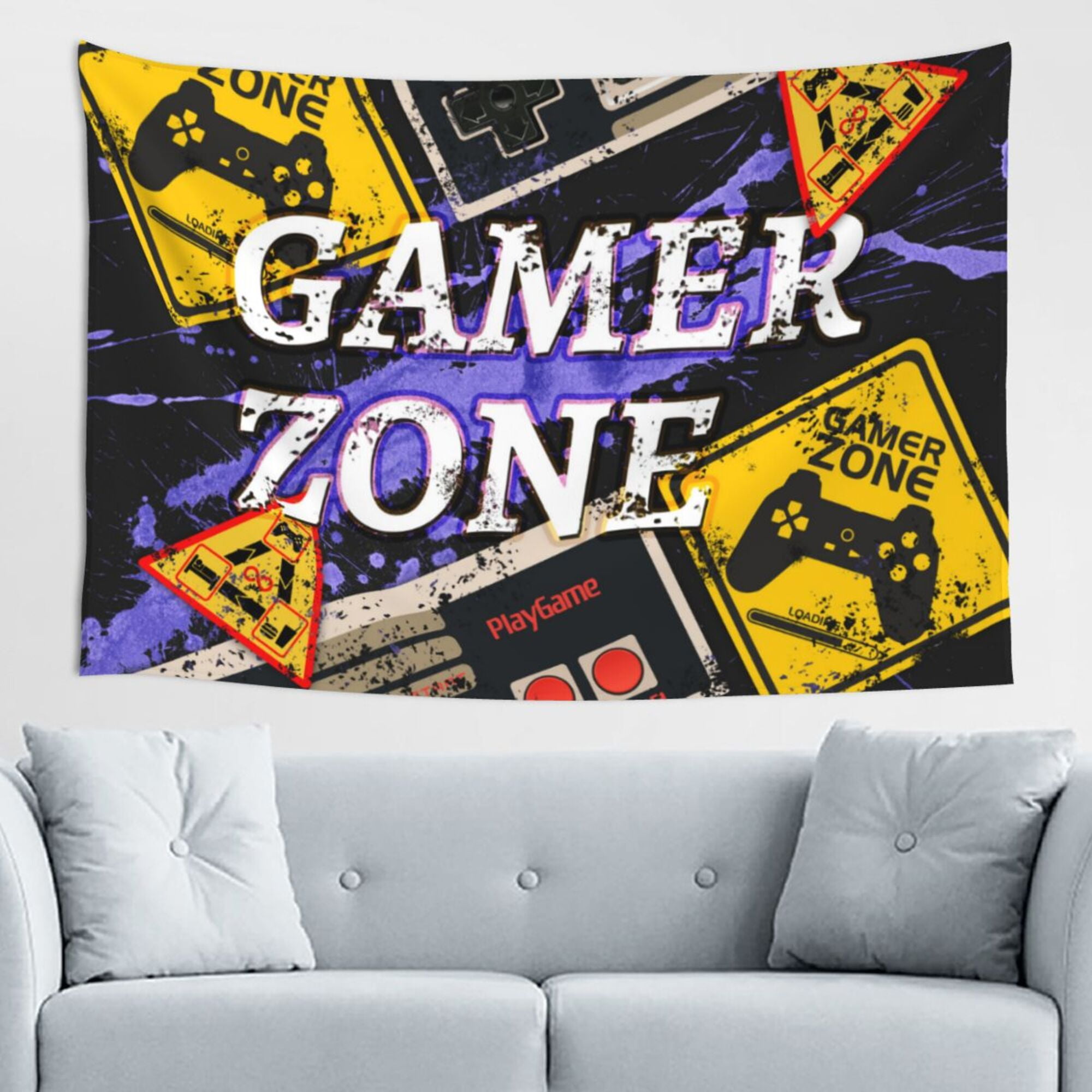 DouZhe Game Time Gamer Zone Tapestry Modern Wall Hanging Tapestries ...