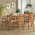 Lexington Large Wood Dining Set with 6 Ladder Back Chairs, Oak ...