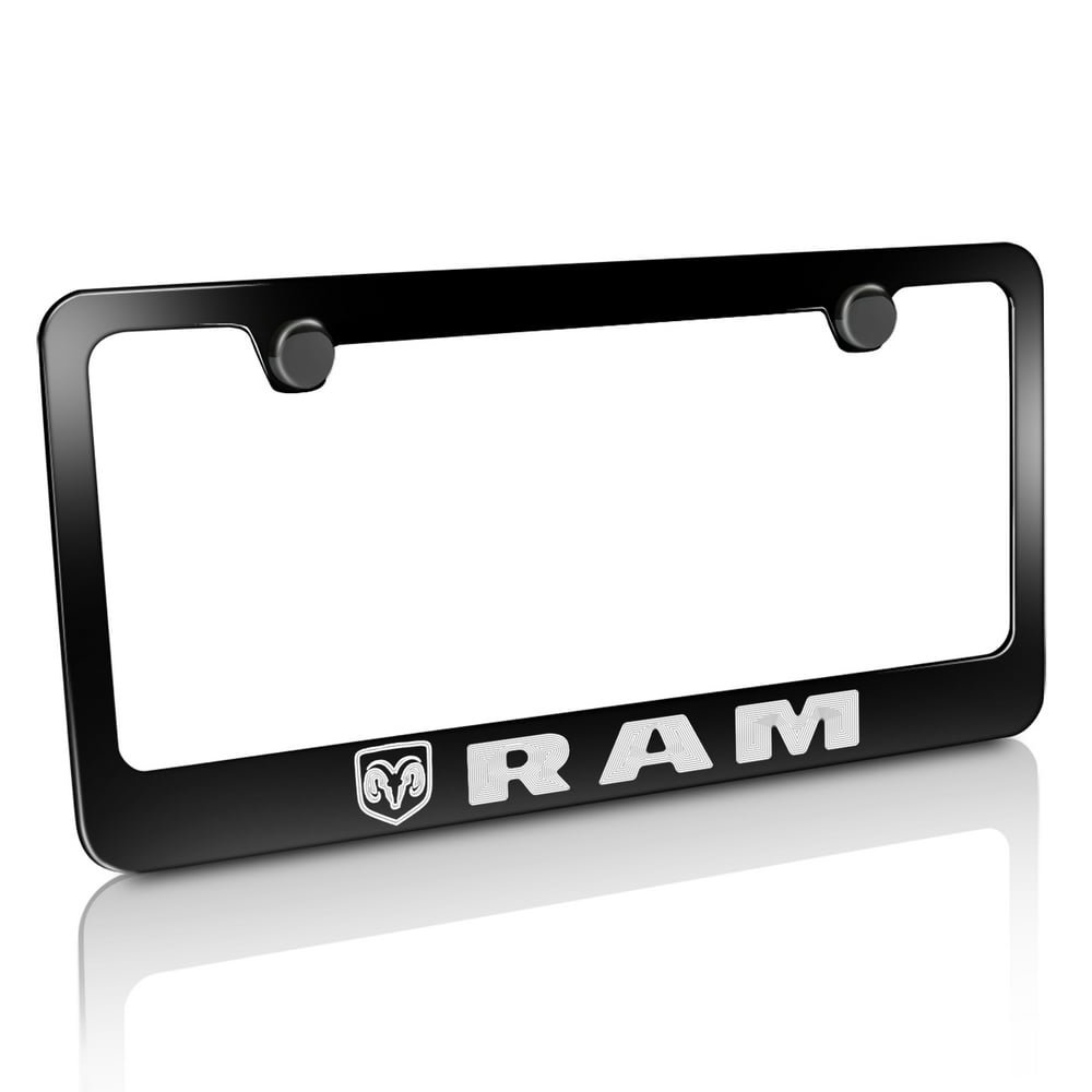 Dodge RAM Logo Black Metal License Plate Frame - Walmart.com - Walmart.com