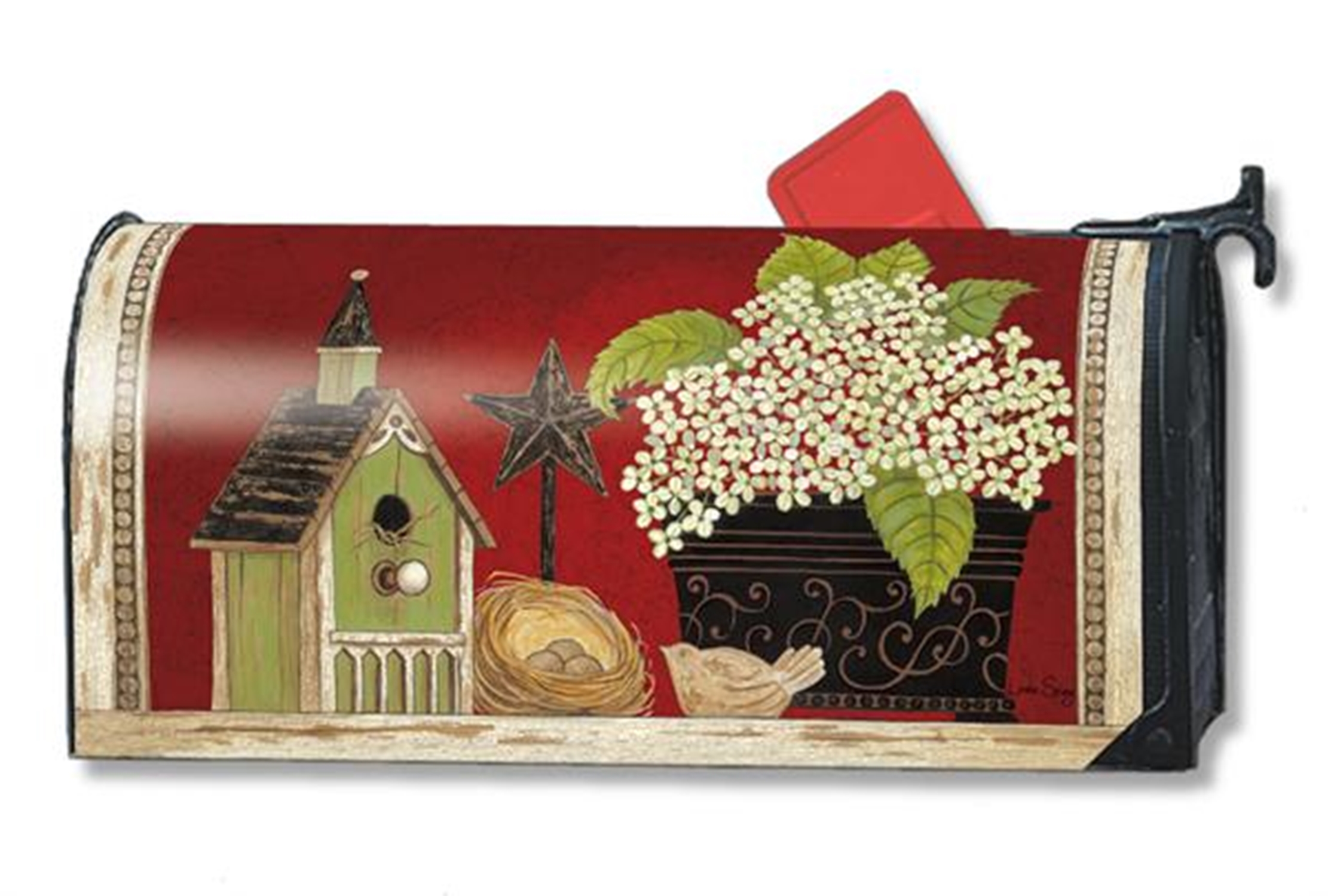 Primitive Welcome Spring Magnetic Mailbox Cover Floral MailWraps