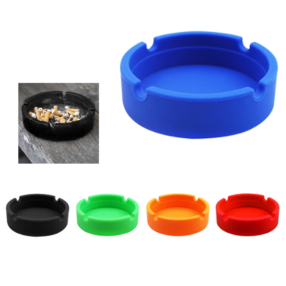 2 X Silicone Ashtray Shatterproof Cigarette Butt Cigar Ashes Bucket ...