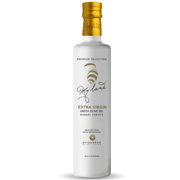 My Land Extra Virgin Olive Oil, Greek, Manaki 16.9 Fl Oz Glass Bottle ...