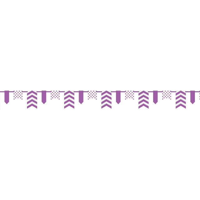 12ft Purple Polka Dot and Chevron Paper Flag Banner - Walmart.com