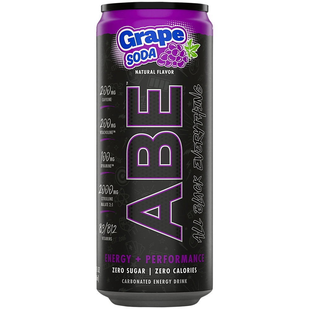 All Black Everything Energy + Performance Drink - Grape Soda (12 Drinks ...