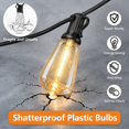 Black Wire 3CCT 50FT Dimmable Outdoor String Lights with Edison Bulbs ...