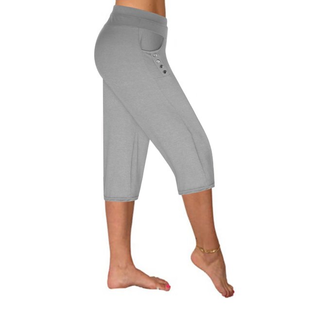 Xflwam Capris For Women Casual Summer Wide Leg Capris Plus Size High