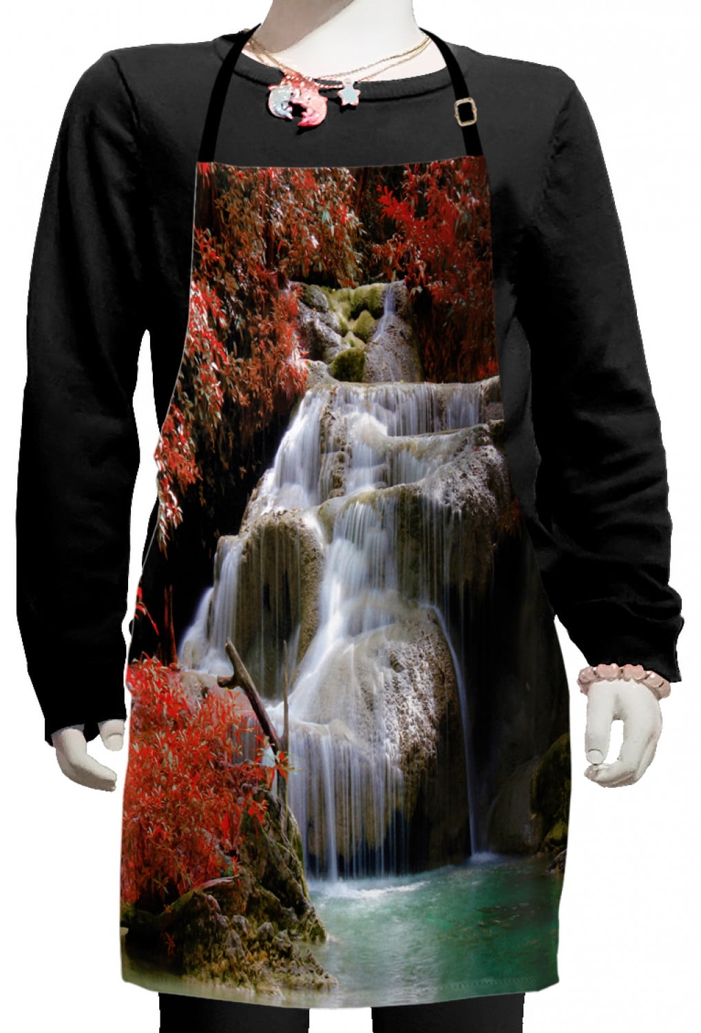 Waterfall Kids Apron, Waterfalls Flows Through Giant Rocks Surrounded ...