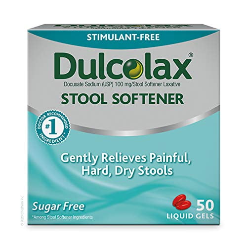 Dulcolax Stool Softener Laxative Liquid Gel Capsules (50ct) Gentle ...