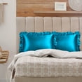 PiccoCasa 2Pcs Satin Ruffled Pillowcase Peacock Blue Queen - Walmart.com PiccoCasa 2Pcs Satin Ruffled Pillowcase Peacock Blue Queen - Walmart.com