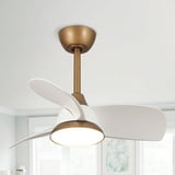 Parrot Uncle Modern White Ceiling Fan with Light and Remote, 28 inch ...