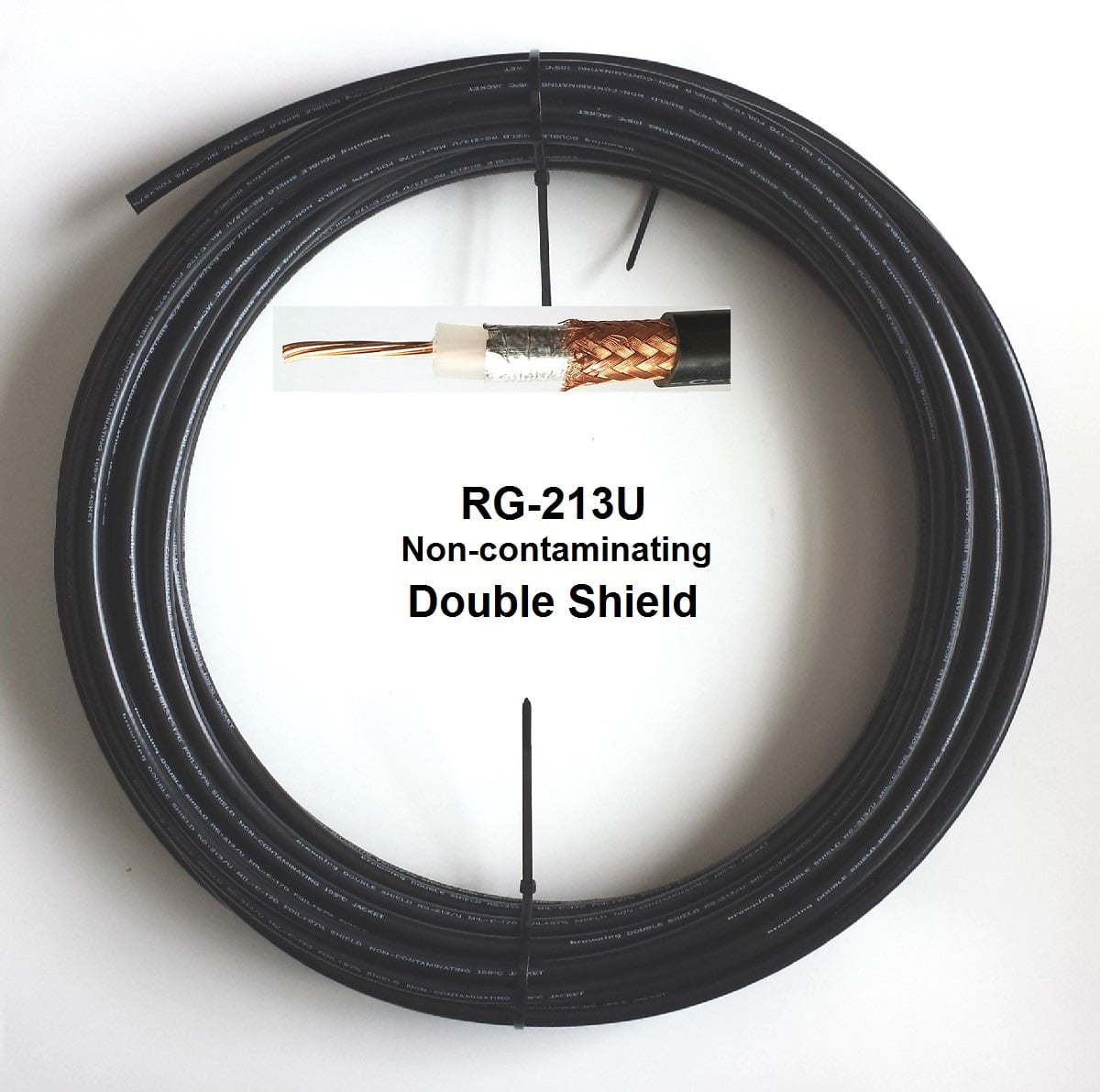 50' Feet Non-contaminating Coax Cable Low Loss Double Shield RG213U ...