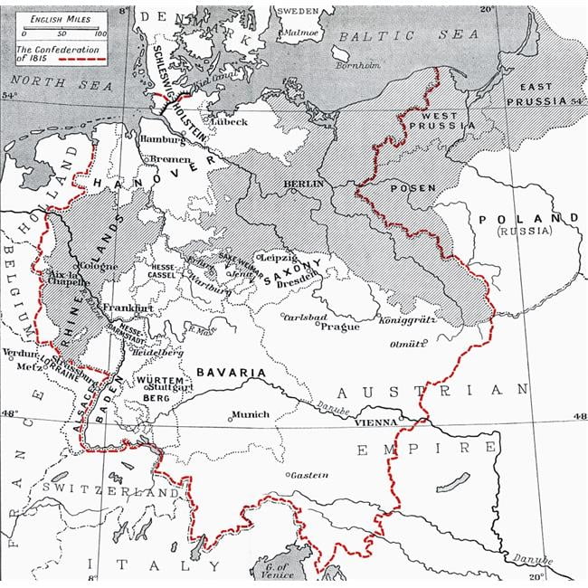 Posterazzi DPI1862964LARGE Map of Germany In 1815. From the Book Europe ...