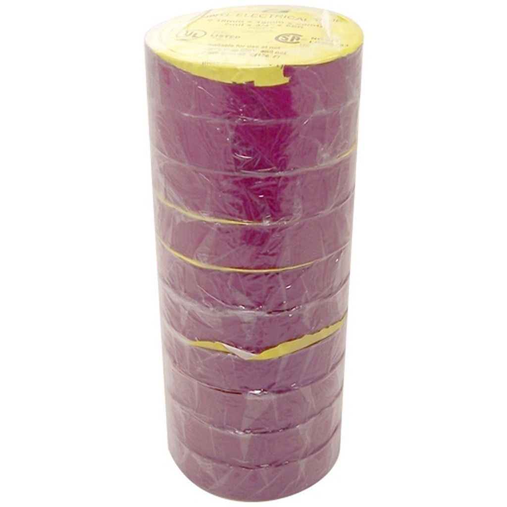 Purple Electrical Tape 3/4 X 66 Ft Roll 7 Mil (10 Pack) - Walmart.com
