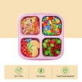 6 Pack Divided Bento Snack Containers, 4 Compartment Food Storage with ...