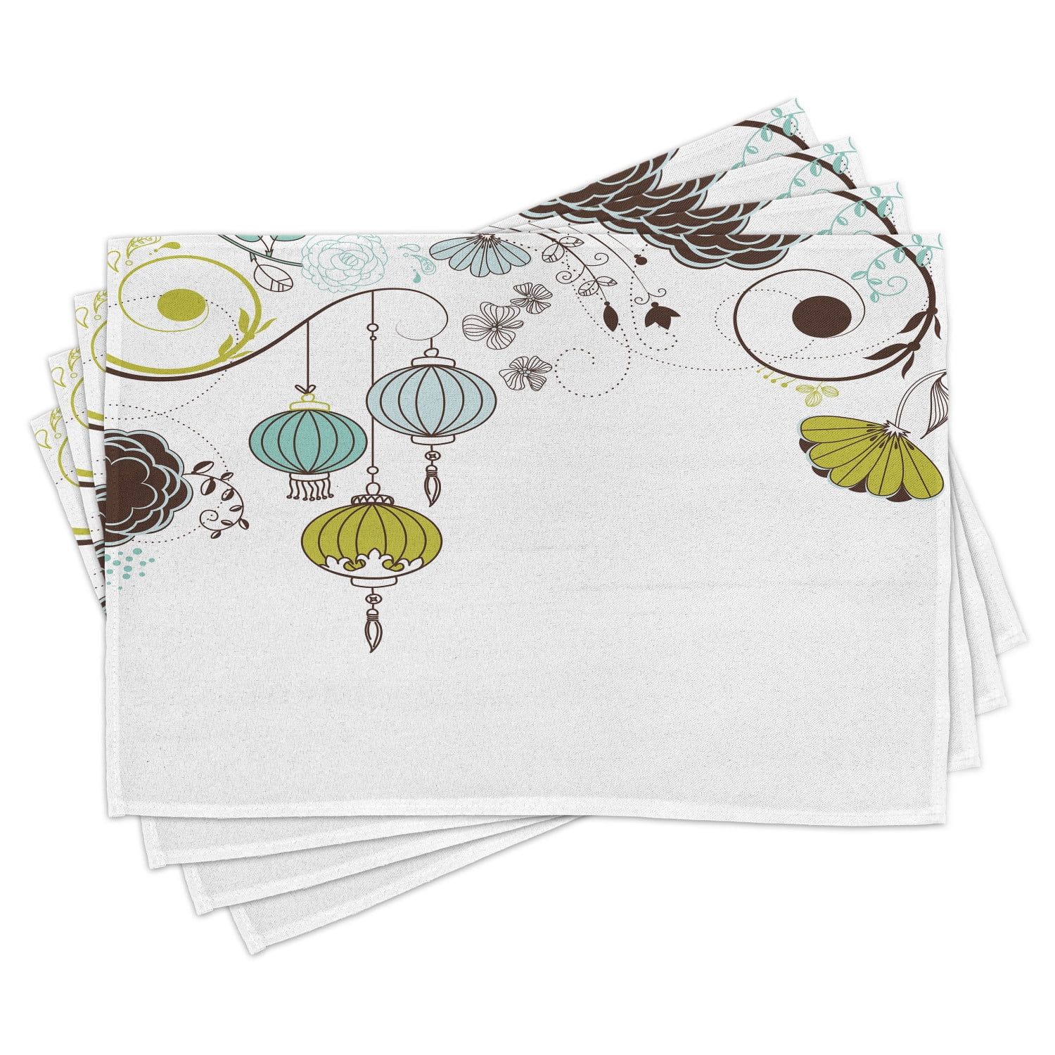 Ambesonne Oriental Place Mats Set of 4, Abstract New Year China ...