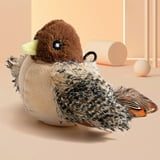 Aurgiarme Lovely Plush Bird Toy with Realistic Bird Sounds for Boredom ...