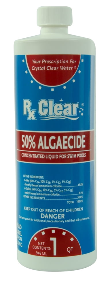 Rx Clear Algaecide 50 Plus for Swimming Pools - 1 Qt Bottle - Walmart.com