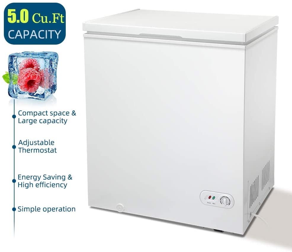 Buy Kismile 5.0 Cubic Feet Chest Freezer with Removable Basket Free ...