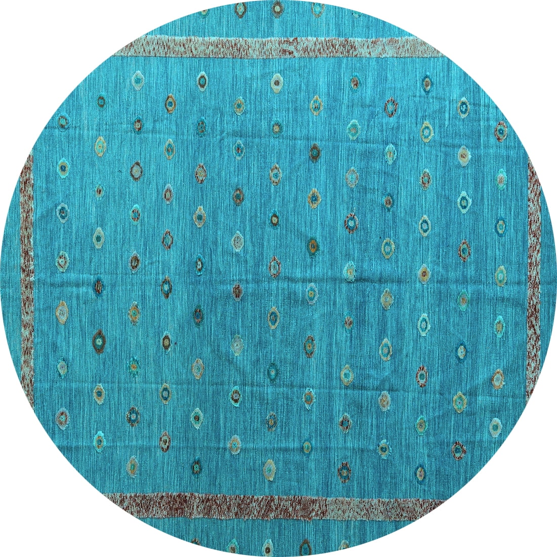 Ahgly Company Indoor Round Abstract Light Blue Modern Area Rugs, 3 ...