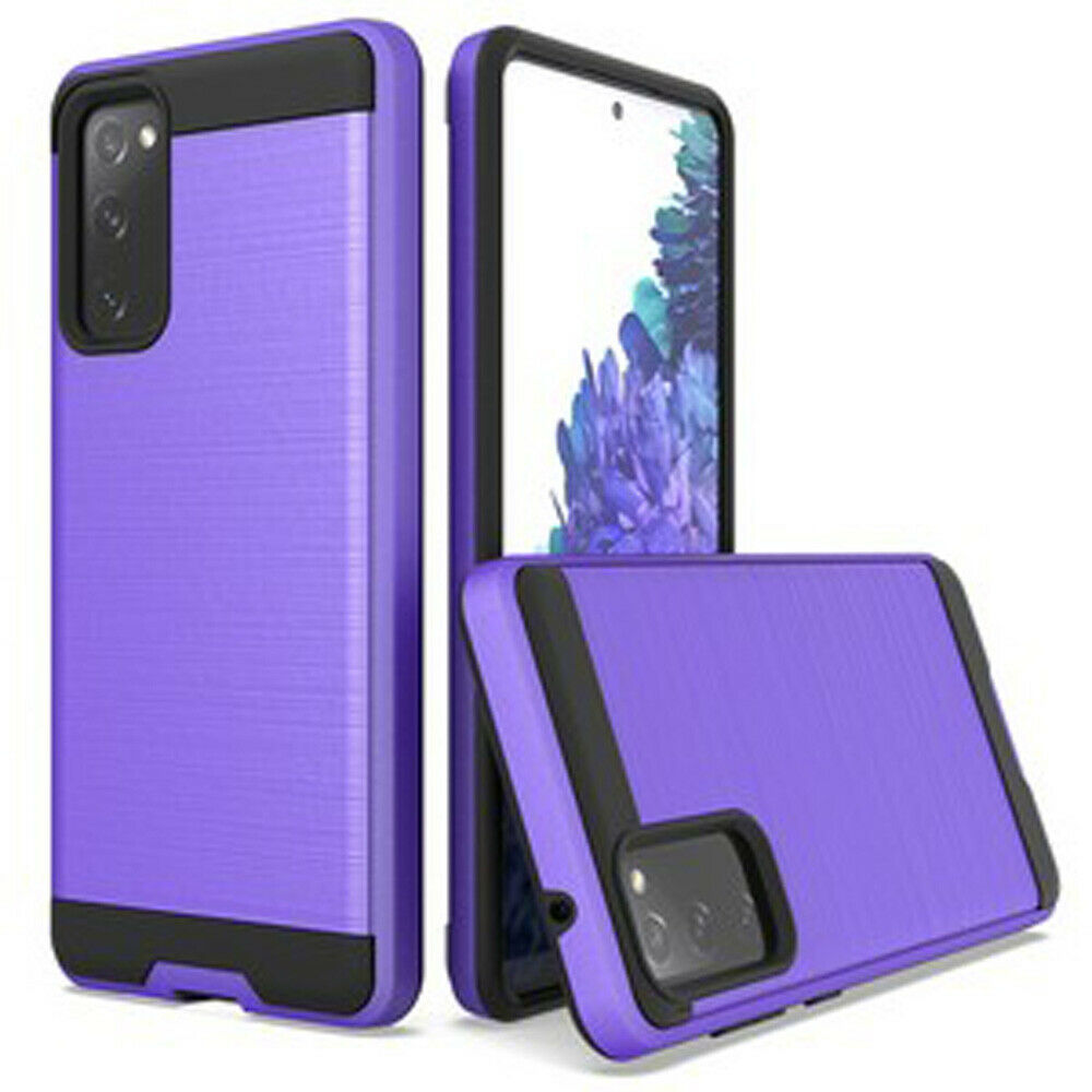 Kaleidio Case For Samsung Galaxy S20 FE 5G (6.5") [Brushed Metal Texture] Hybrid 2-Piece Armor ...