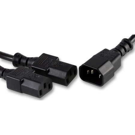 PRO ELEC - IEC Splitter, IEC C14 Male to 2x IEC C13 Female Lead, 2m ...