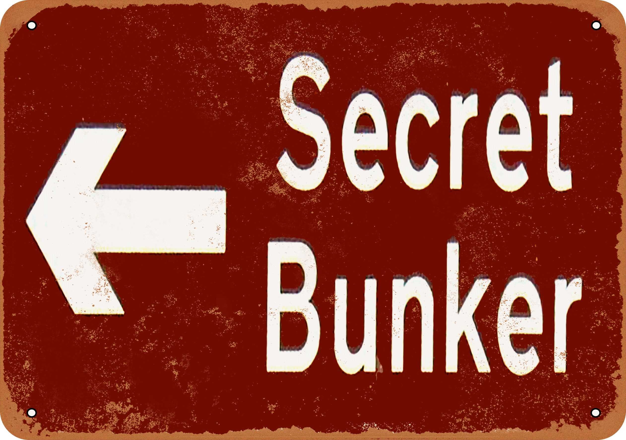 7 x 10 METAL SIGN - Secret Bunker - Vintage Rusty Look - Walmart.com