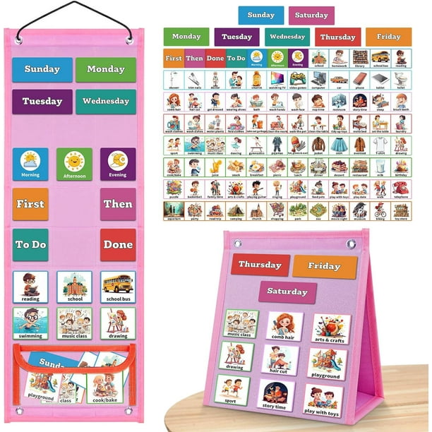 Visual Schedule for Kids Chore Chart，3 in 1 Daily Schedule Board ...