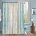 Aqua Blue Planks Shower Curtain for Bathroom, Tropical Vertical Wood ...