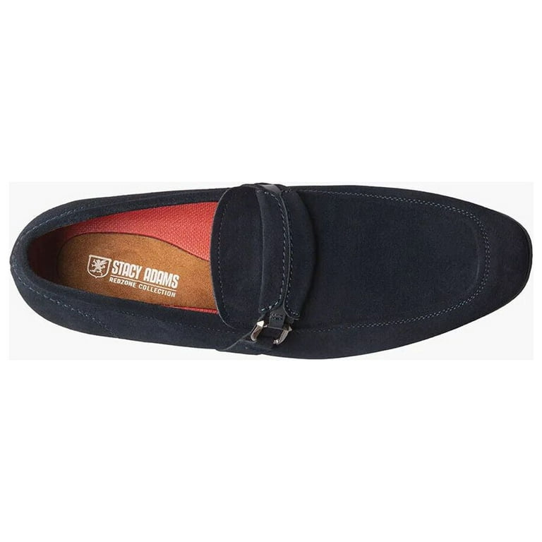 Stacy Adams Quillan Moc Toe Ornament Slip On Navy Suede Stacy Adams Quillan Moc Toe Ornament Slip On Navy Suede