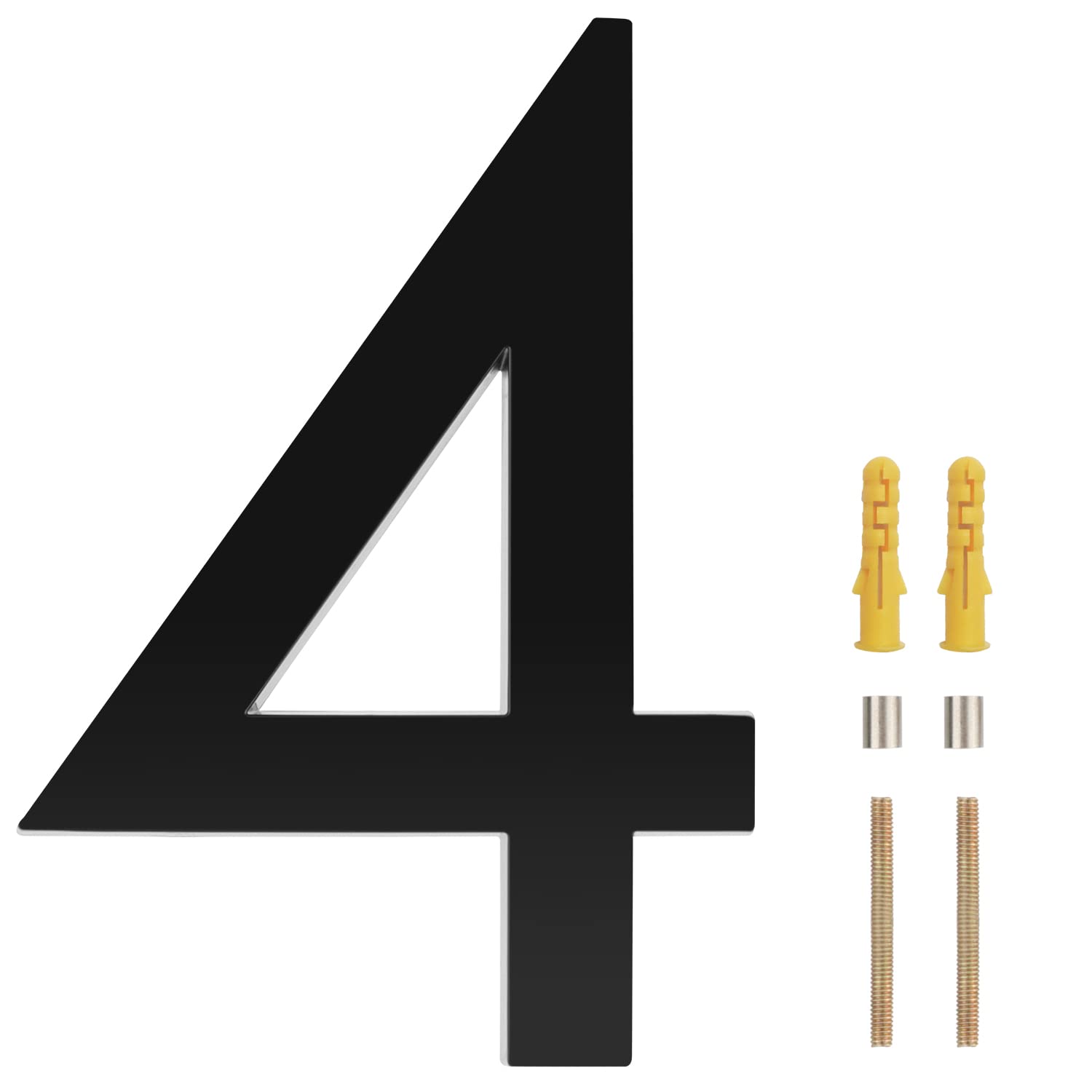 4 Inch Floating House Number, Black Modern House Numbers, House Address ...