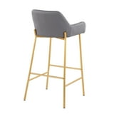 Daniella Contemporary Glam Fixed-Height Bar Stool In Gold Metal And ...