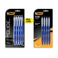 BIC Glide Blue Retractable Ballpoint Pens, Soft Comfort Grip, Medium Point, 1.0mm, Click Four ...