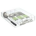 mDesign Plastic Kitchen Drawer Storage Cutlery Tray - 2 Pack - Clear ...