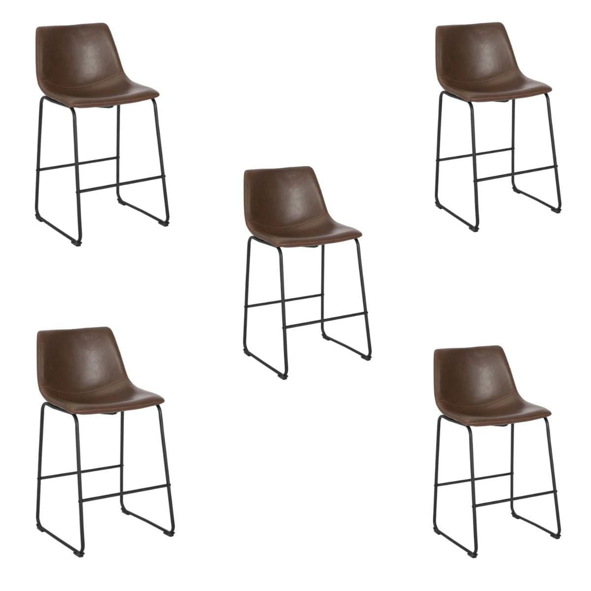 Click here for Heavenly Collection Brown Bar Stool Set Of 5 For D... prices