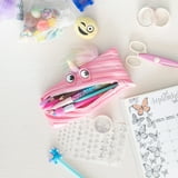 ZIPIT Pink Unicorn Pencil Case, Zippered Polyester Pouch, Fluffy Pastel ...