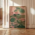 Affixzi Japanese Lotus Botanical Print, Asian Nature Pink Floral Wall ...